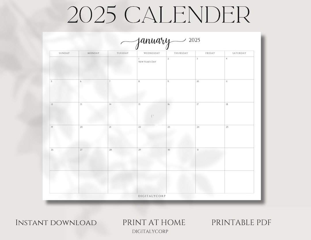 Elegant 2025 Minimalist Monthly Wall Calendar Planner A4 Letter Size ...