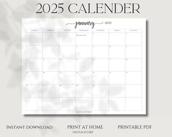 Elegant 2025 Minimalist Monthly Wall Calendar Planner A4 Letter Size ...