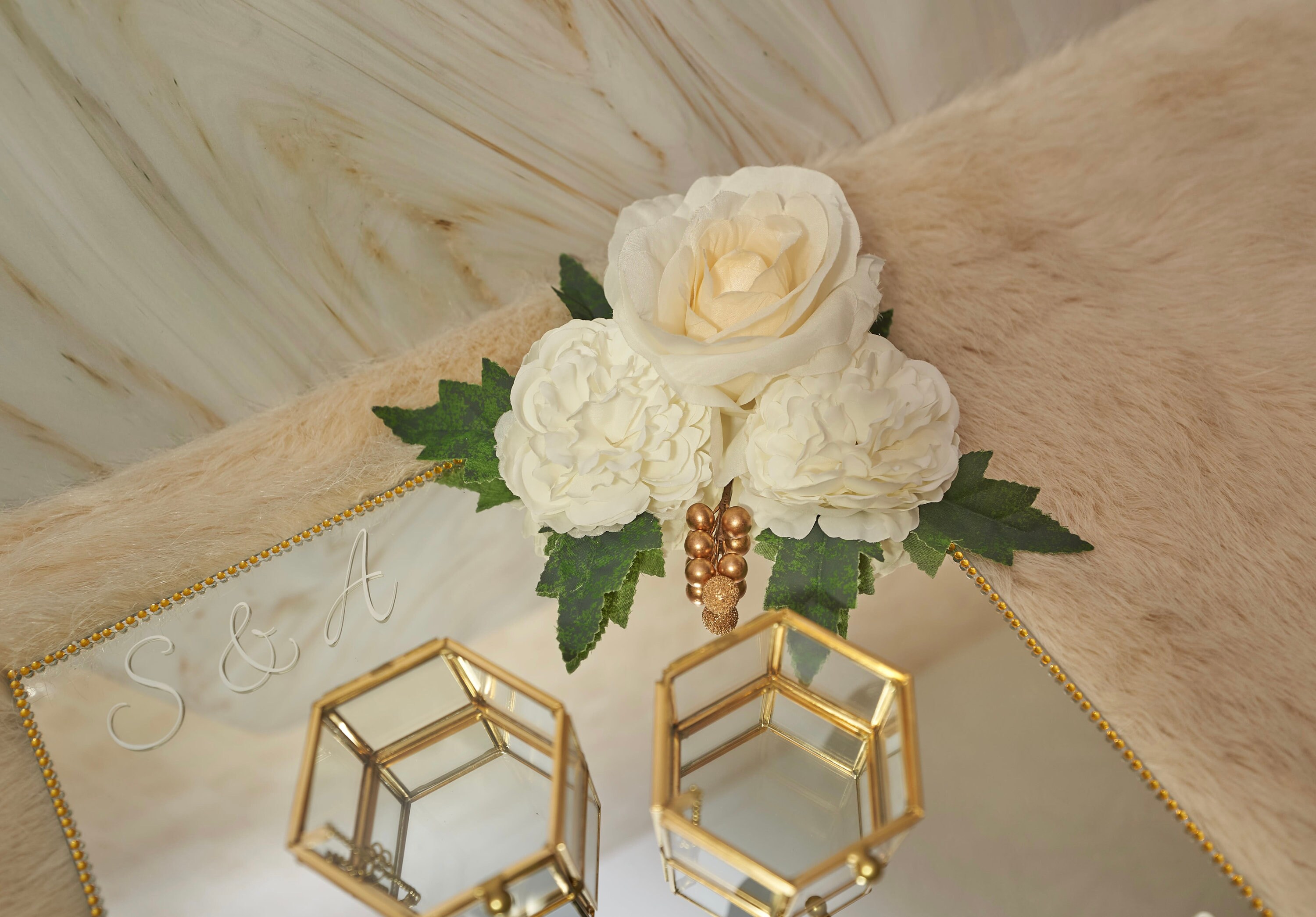 A Square Mirror Ring Plate to Display Bride and Groom’s Rings on Their ...