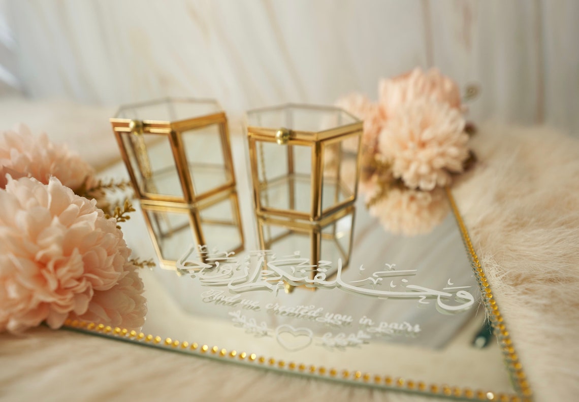 Personalised Ring Tray Square Mirror Ring Plate for Your Special Day ...