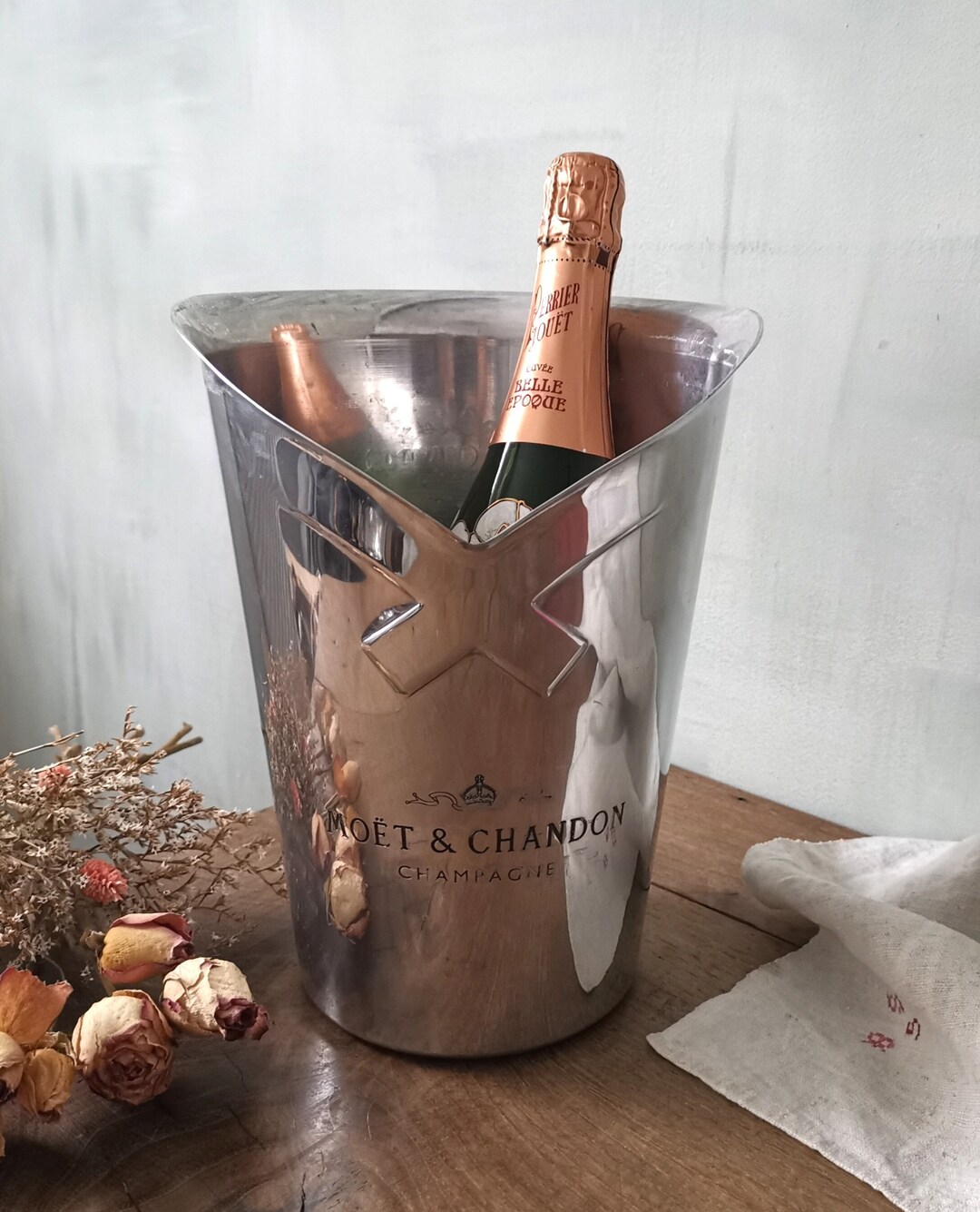 MOET & CHANDON Vintage Français Seau à Champagne En Métal, Seau à Glace ...