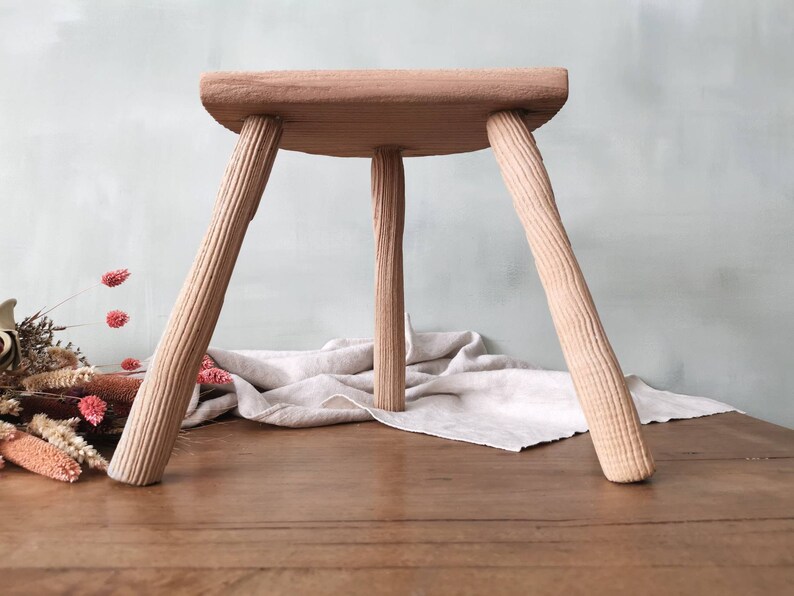 Antique French Half-moon Seat Stool Chair / Raw Wood / Rustic - Etsy