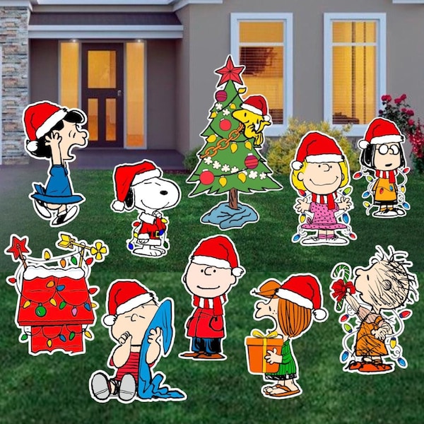 Peanuts Christmas Yard Art - Etsy