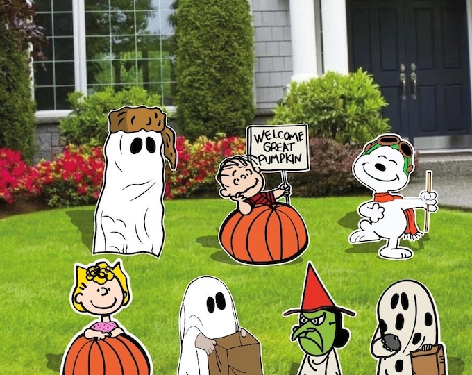 Welcome Great Pumpkin Yard Sign / Linus Brown / Sally Brown / Peanuts ...