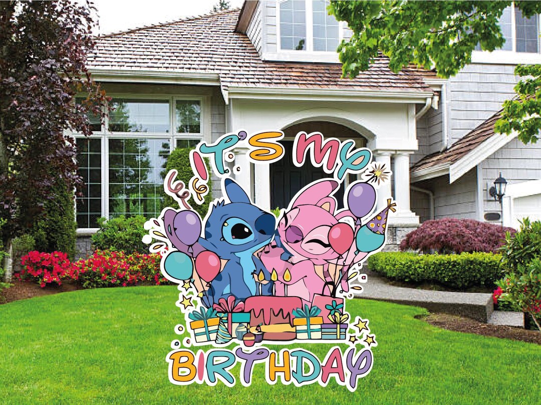 Celebrate Hawaiian Style With Our Stitch Yard Sign: Fun Guaranteed! - Etsy