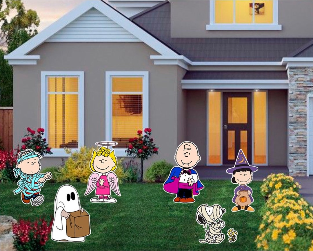 Peanuts Halloween Yard Art Set 6 / Welcome Great Pumpkin Yard Sign ...