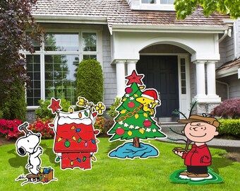 PEANUTS Christmas Yard Sign / Charlie Brown / Peanuts Yard Sign ...