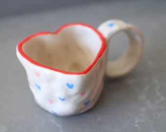 Ceramic Heart Mug - Etsy