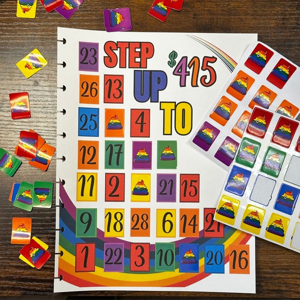 Savings Challenge With Stickers - Etsy