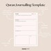 Quran Reflection Template| Quran Journalling| PDF, Digital, Printable ...