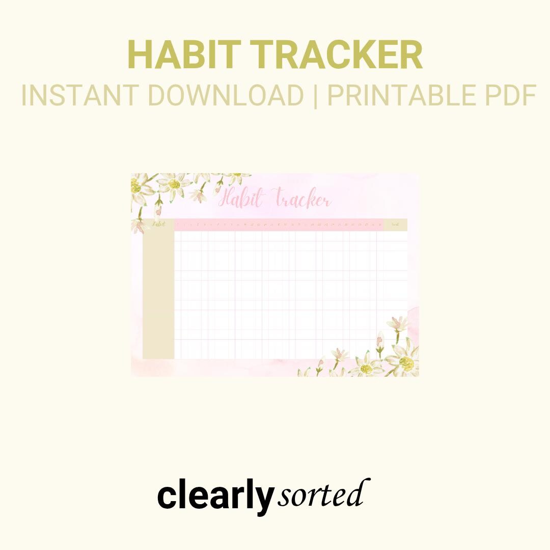 Habit Tracker| Printable PDF| Digital Download| Habit Template - Etsy