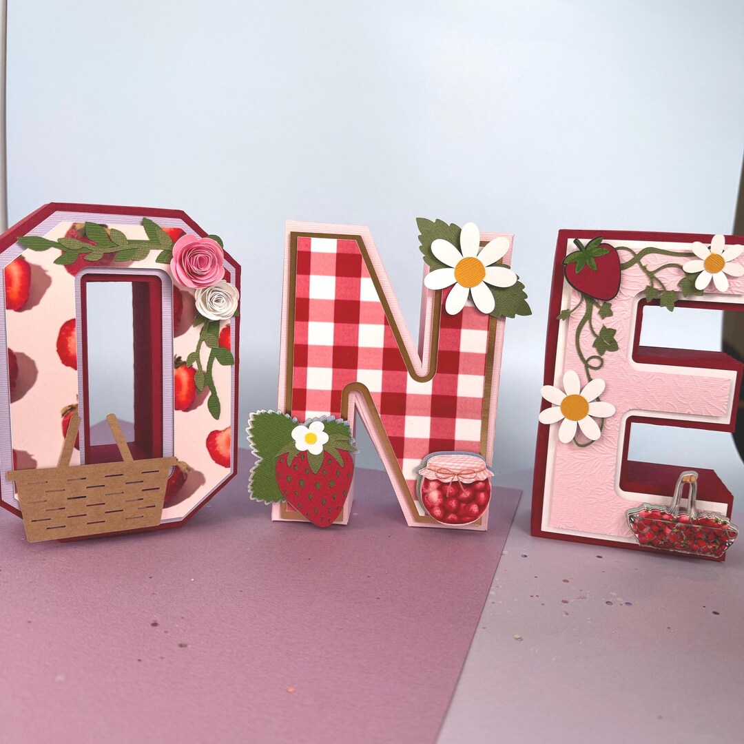Berry First Birthday, Strawberry 3D Letter, Berry Theme, Strawberry ...