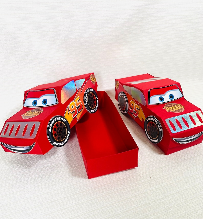 Lightning Mcqueen Favor Box: Cars Birthday Party Decoration - Etsy