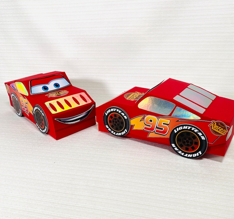 Lightning Mcqueen Favor Box: Cars Birthday Party Decoration - Etsy