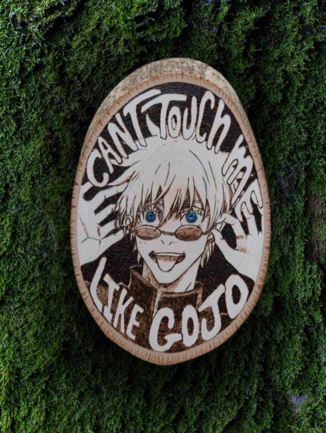 Hand Burned Anime Can't Touch Me Wall Decor: Basswood Pyrography Art - Etsy
