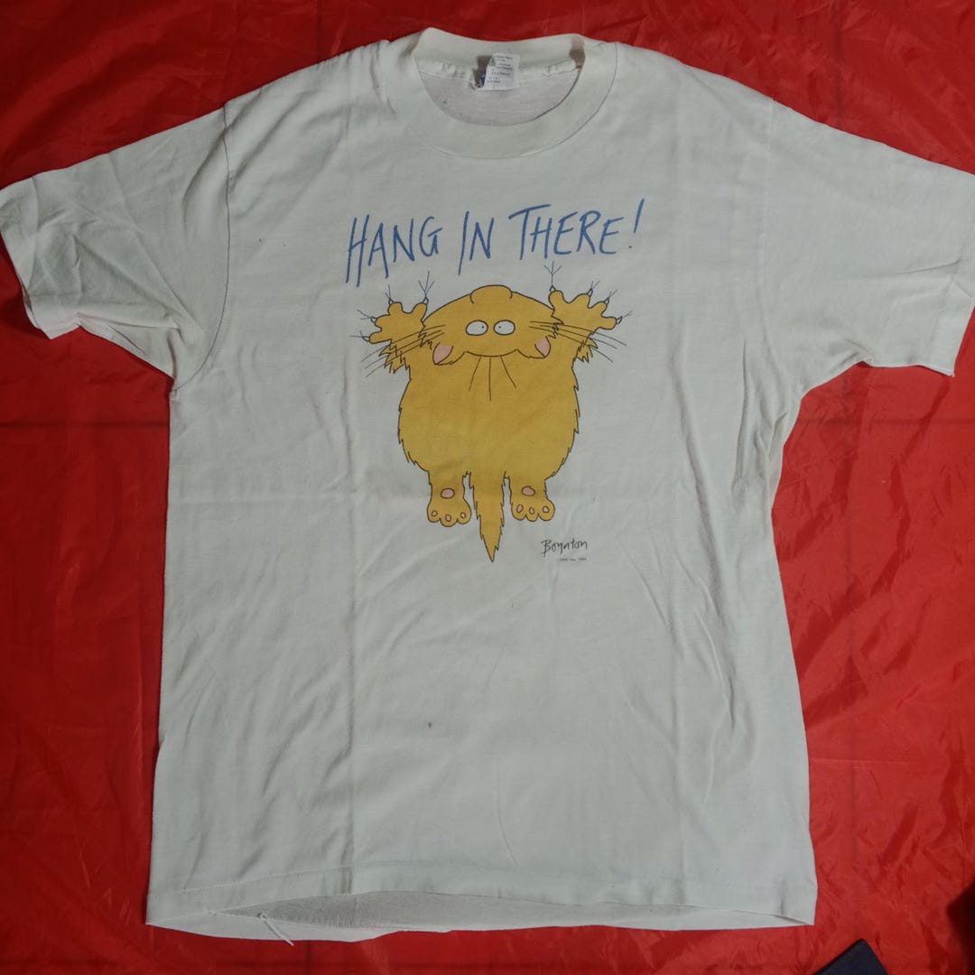 Vintage Sandra Boynton Cat Shirt Hang in There Vintage 1980s Large Size ...