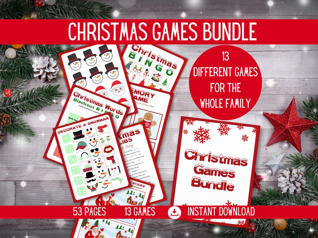 Christmas Games Bundle for Kids Teens and Adults, Christmas Party Games ...