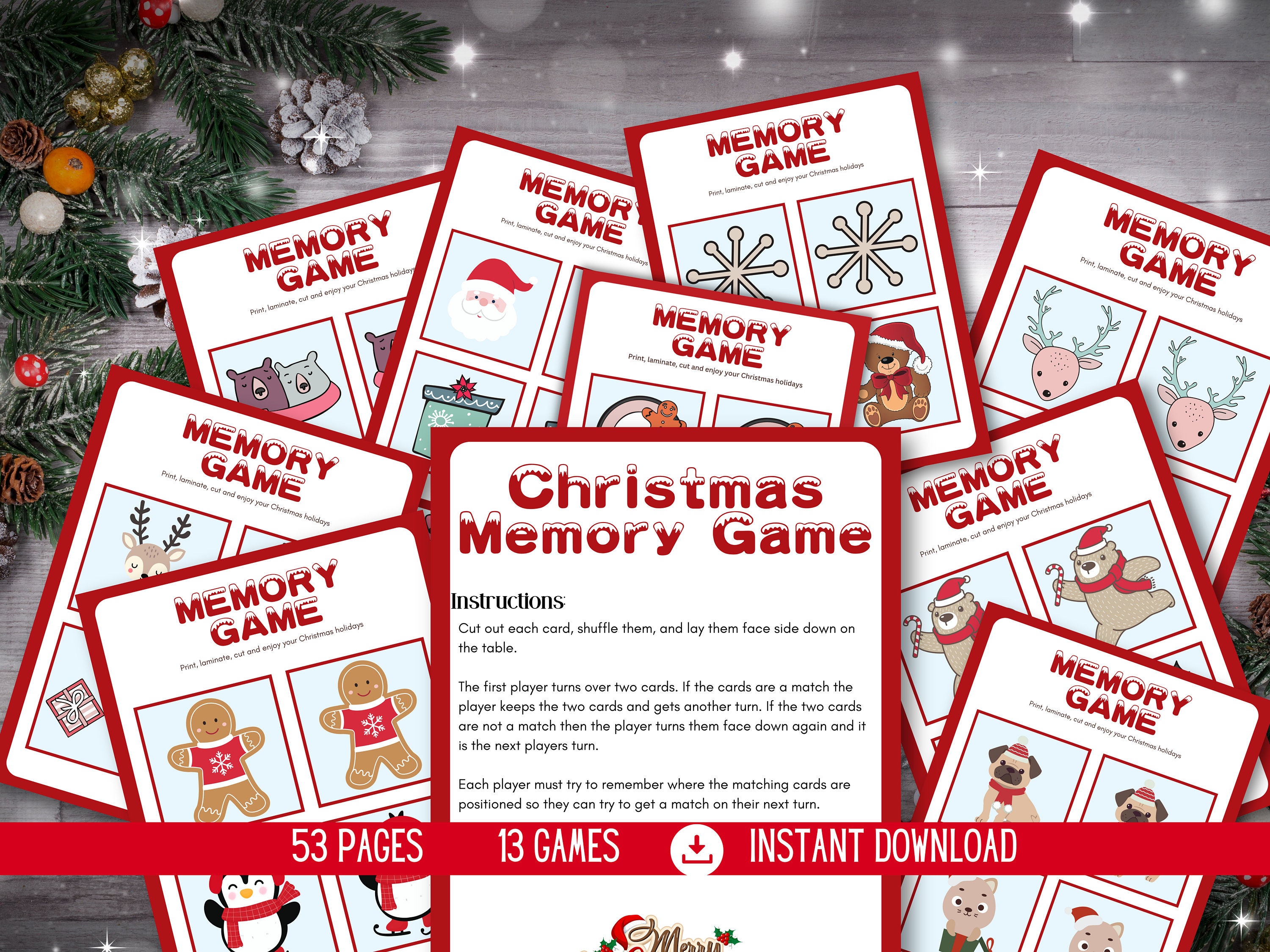 Christmas Games Bundle for Kids Teens and Adults, Christmas Party Games ...