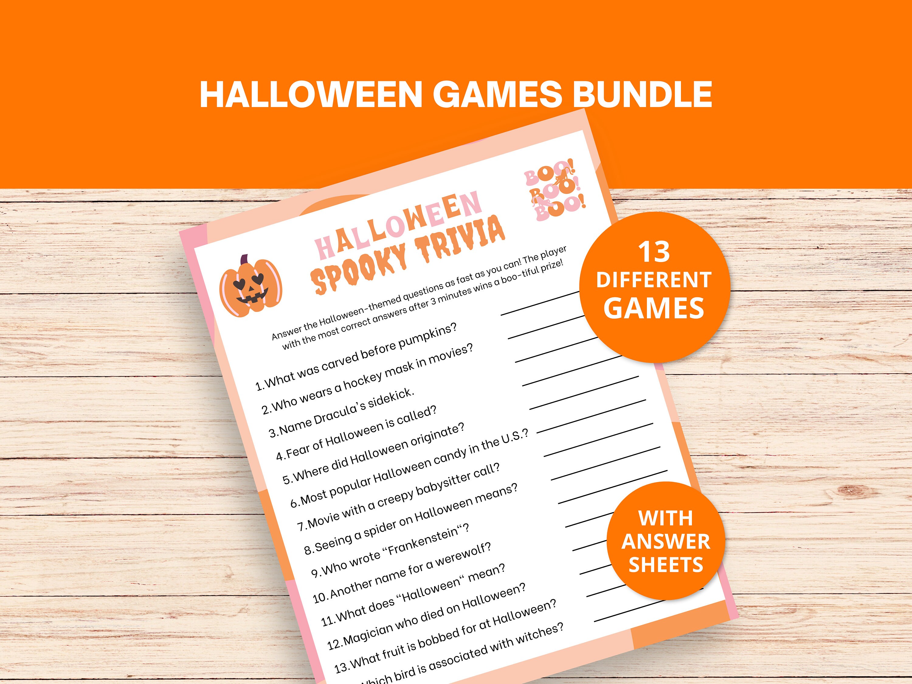 Halloween Games Bundle, Halloween Printable Party Game Activities for ...