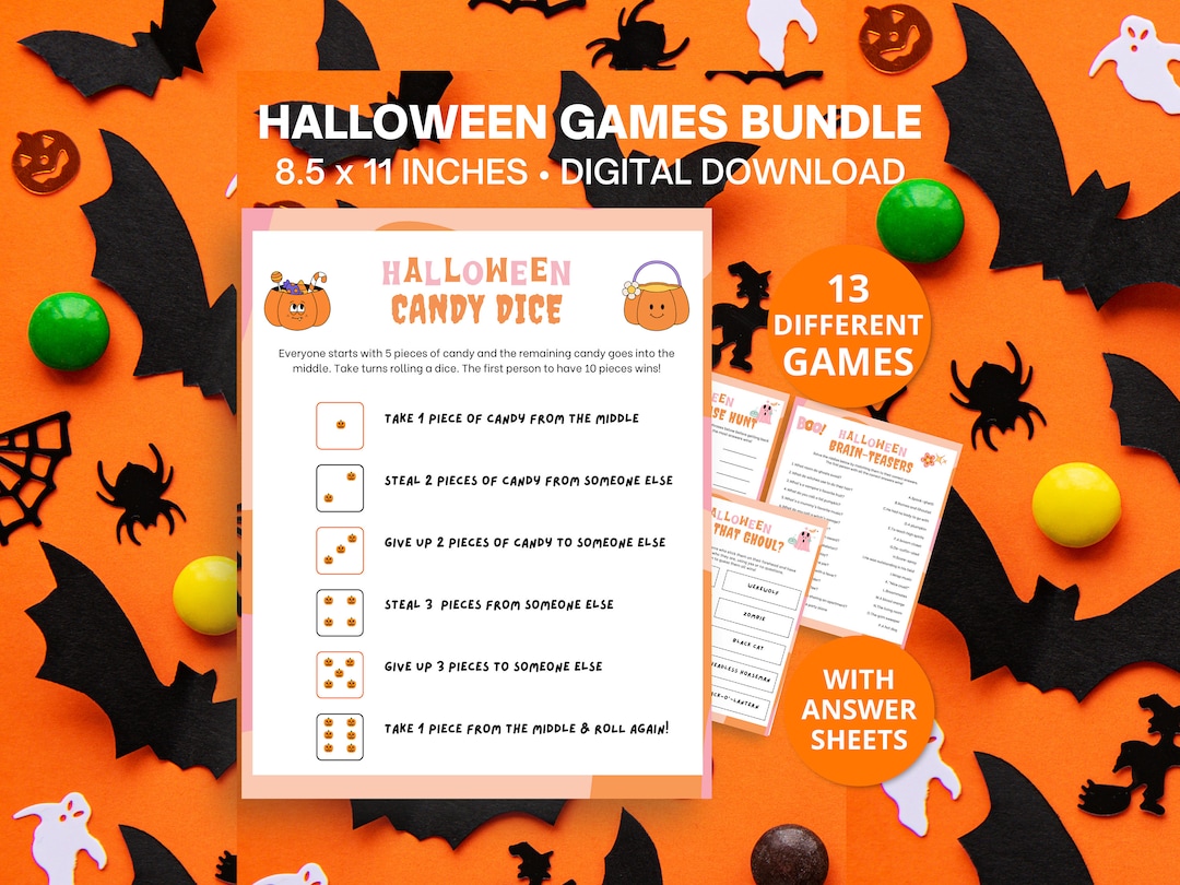 Halloween Games Bundle, Halloween Printable Party Game Activities for ...
