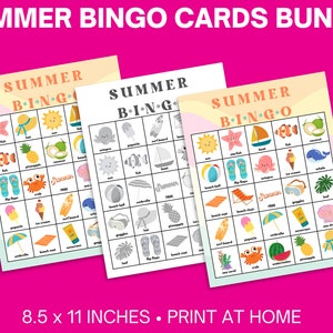 Summer Beach Bingo Printable Party Game Cards Activities for Kids, 25 ...