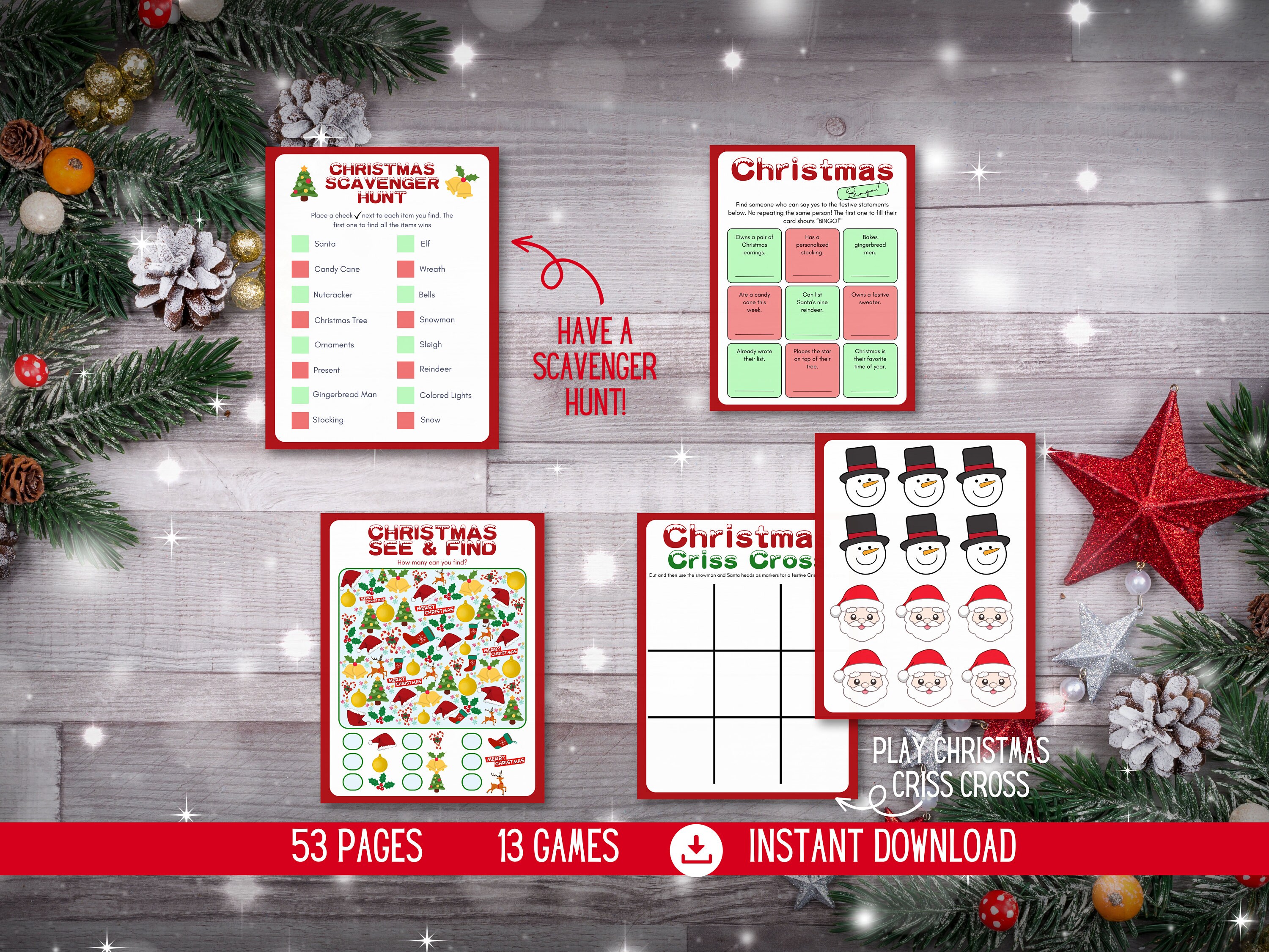Christmas Games Bundle for Kids Teens and Adults, Christmas Party Games ...