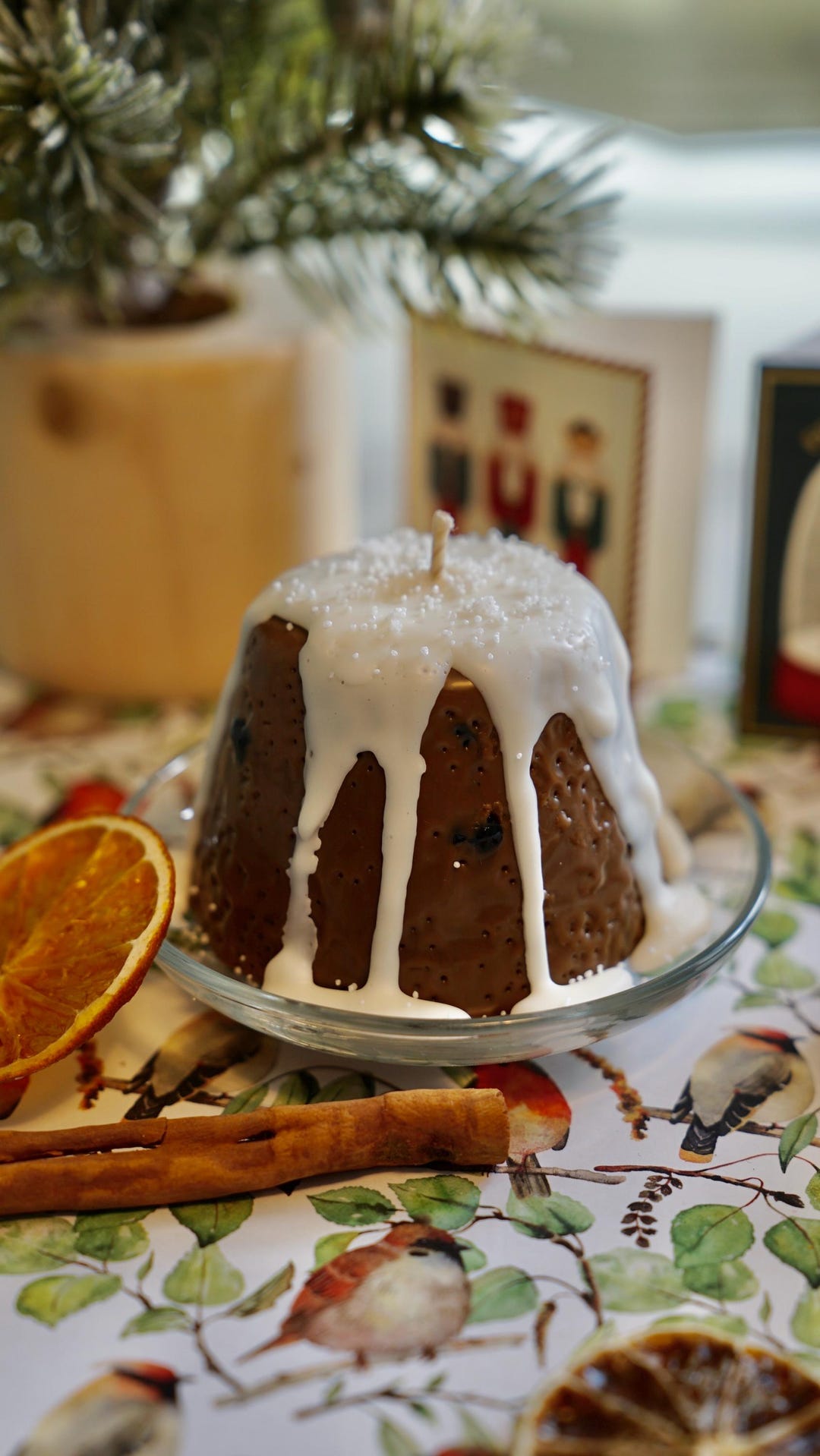 Christmas Pudding Candle | Christmas Candles | Dessert Candles - Etsy