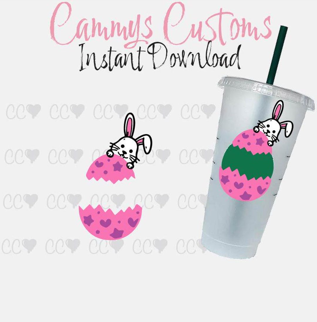 Cold Cup Bunny and Easter Egg SVG Ring | Bunny SVG | Easter Egg SVG ...