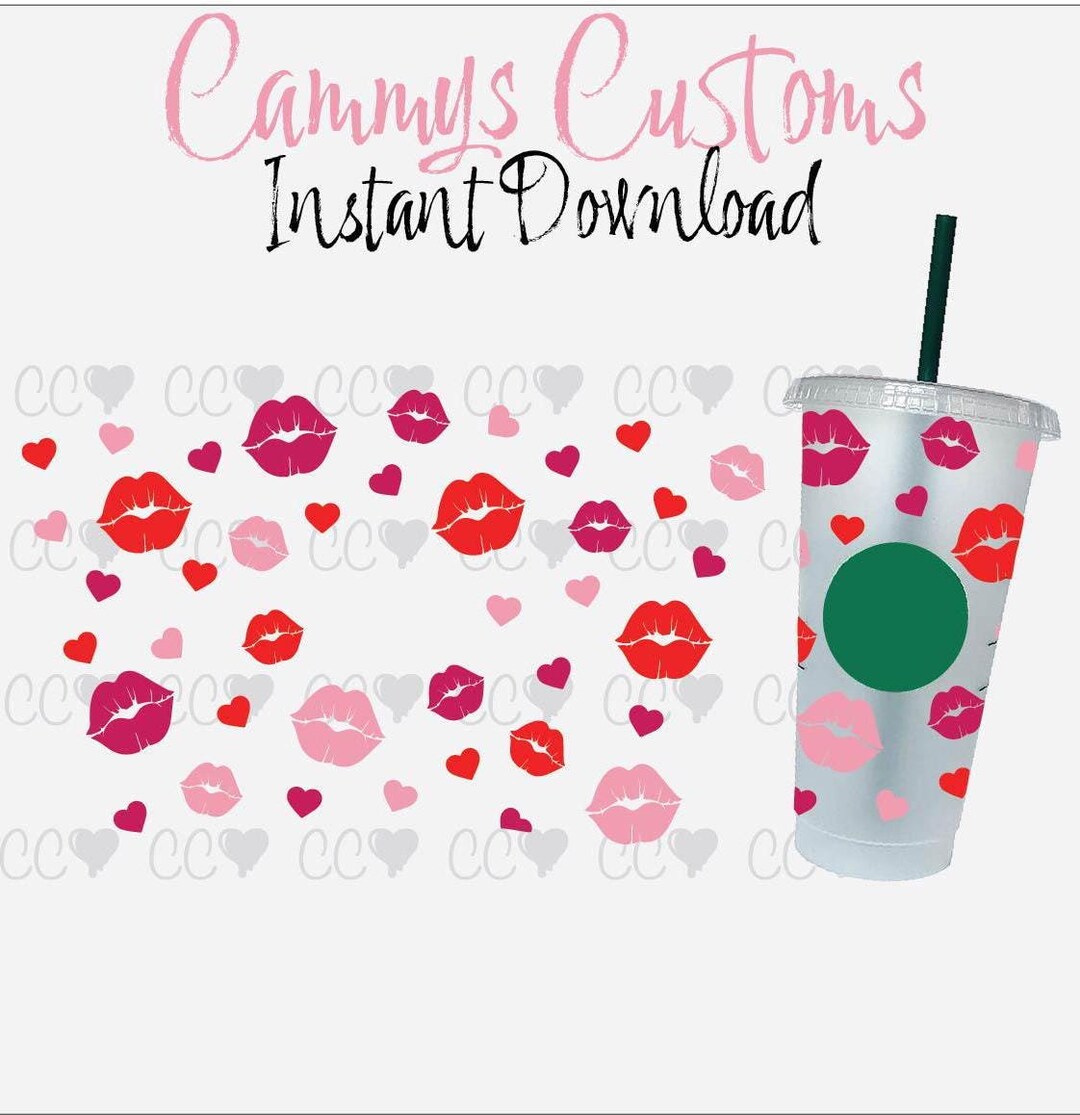 Cold Cup Kisses and Hearts Svg | Instant Download | Valentine's Day Svg ...
