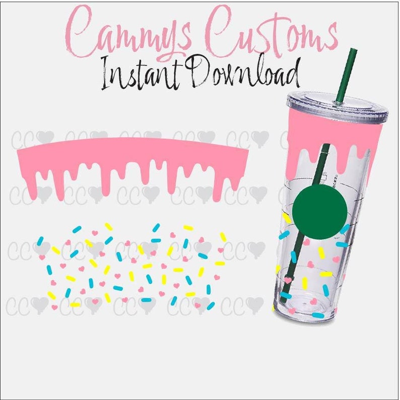 Acrylic Cold Cup Donut SVG | Instant Download | Sprinkles SVG | 24oz ...