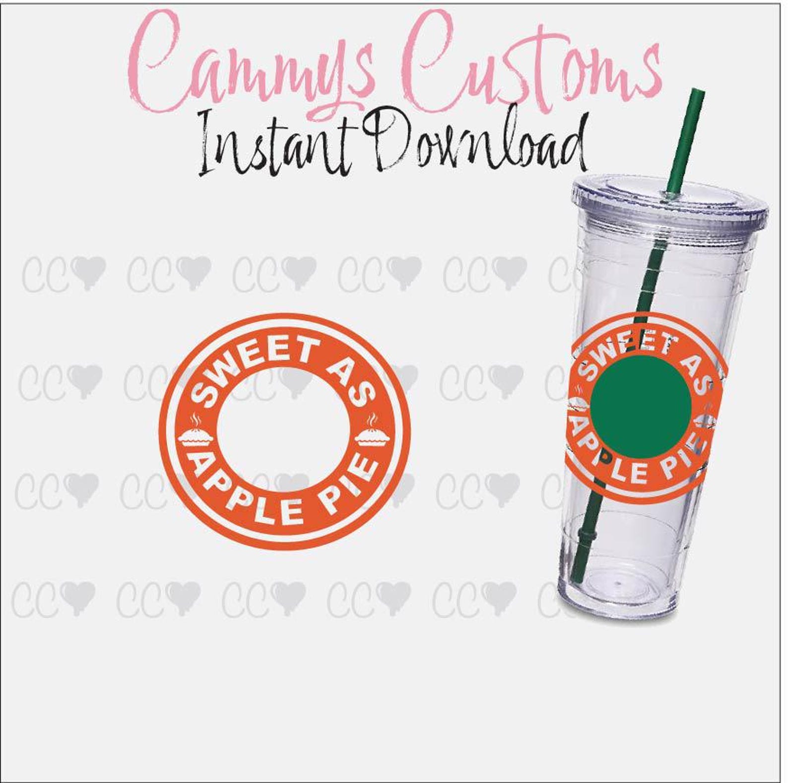 Acrylic Cold Cup Sweet as Apple Pie SVG Ring | Instant Download | Fall ...