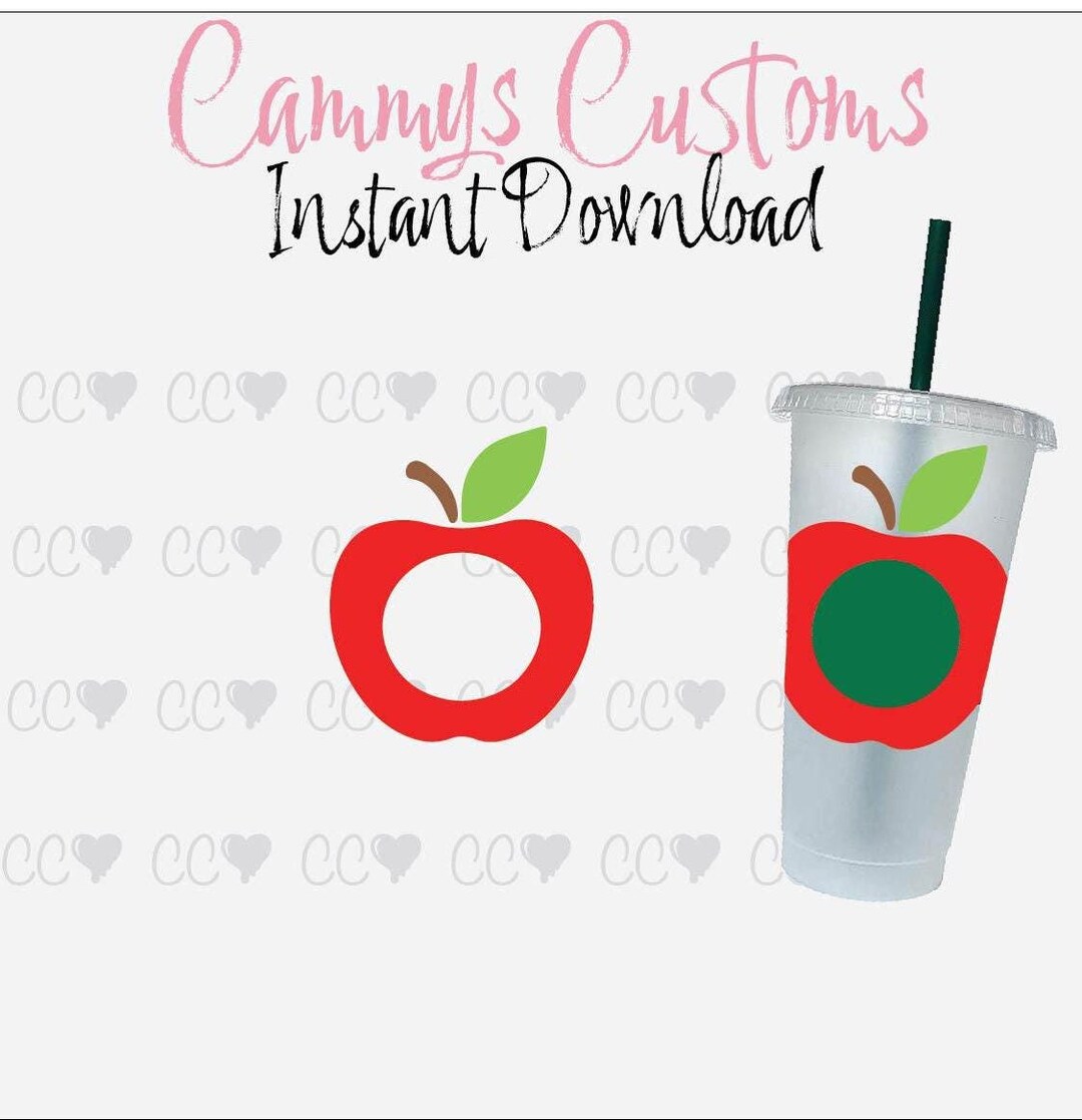 Cold Cup Apple SVG Ring | Teacher SVG | Instant Download | Back to ...