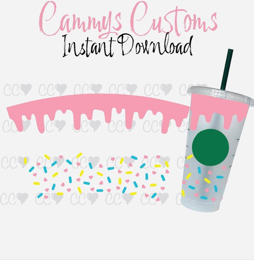 Cold Cup Donut SVG | Instant Download | Sprinkles SVG | 24oz Cold Cup ...