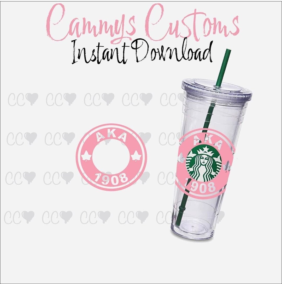 Acrylic Starbucks Cup AKA 1908 SVG Ring Alpha Kappa Alpha SVG Instant ...