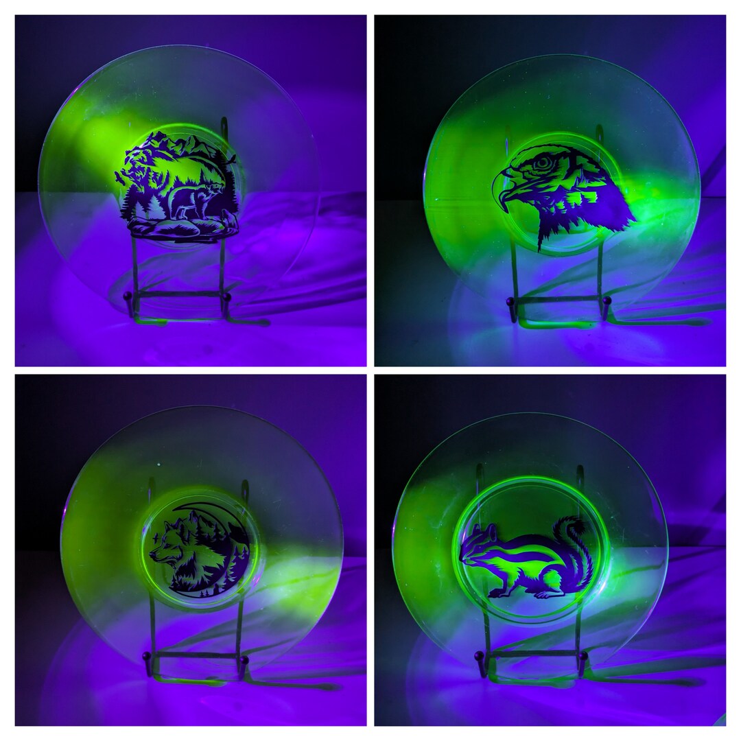 Antique Uranium Glass Plates - Etsy