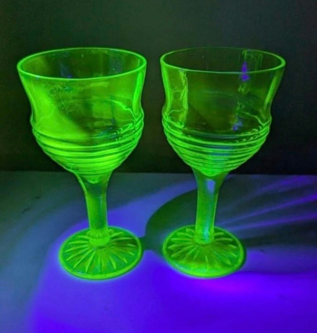 Vintage Cordial Glasses Uranium Depression - Etsy