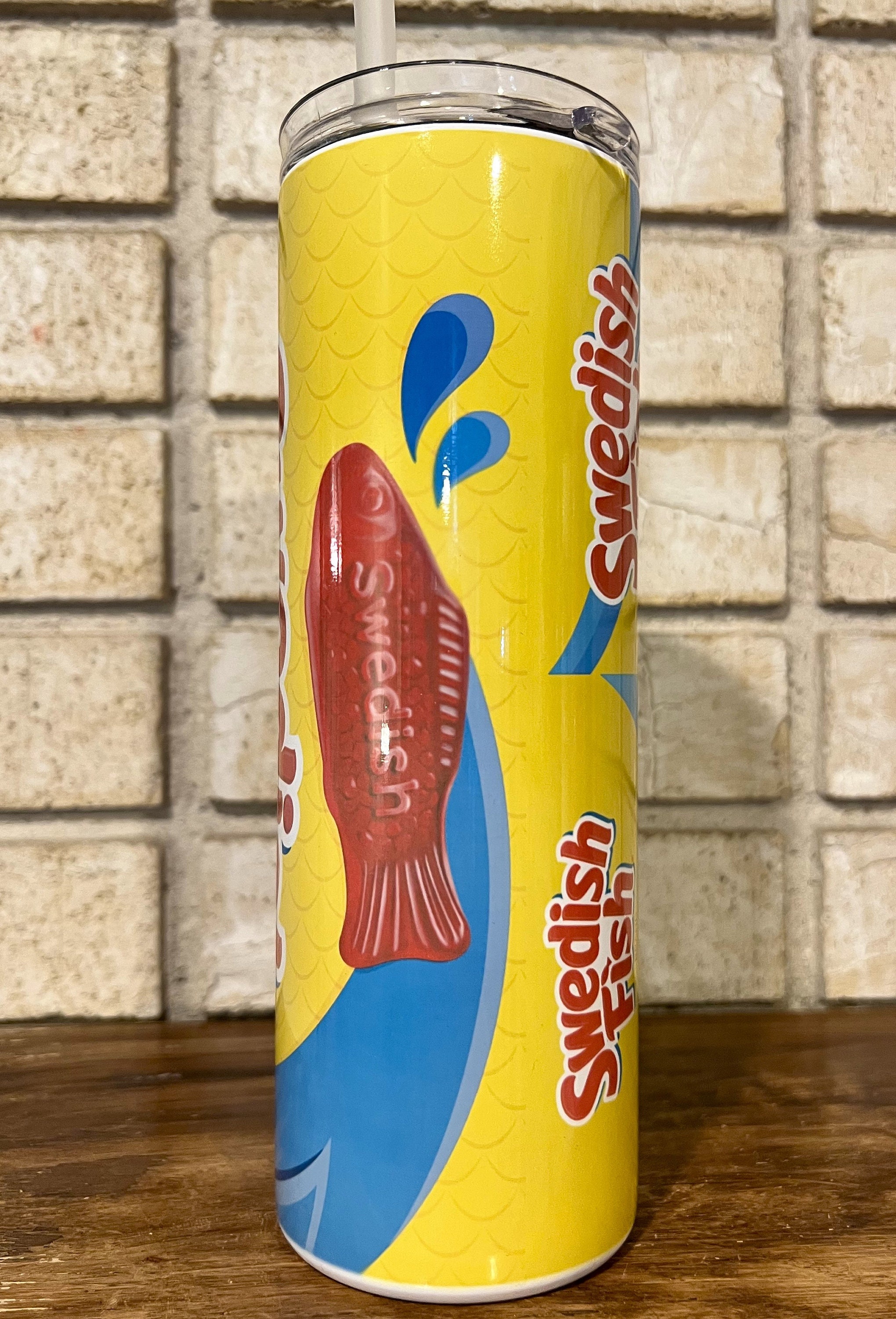 Swedish Fish Inspired Tumbler Drink Cup Personalized Stainless Steel ...