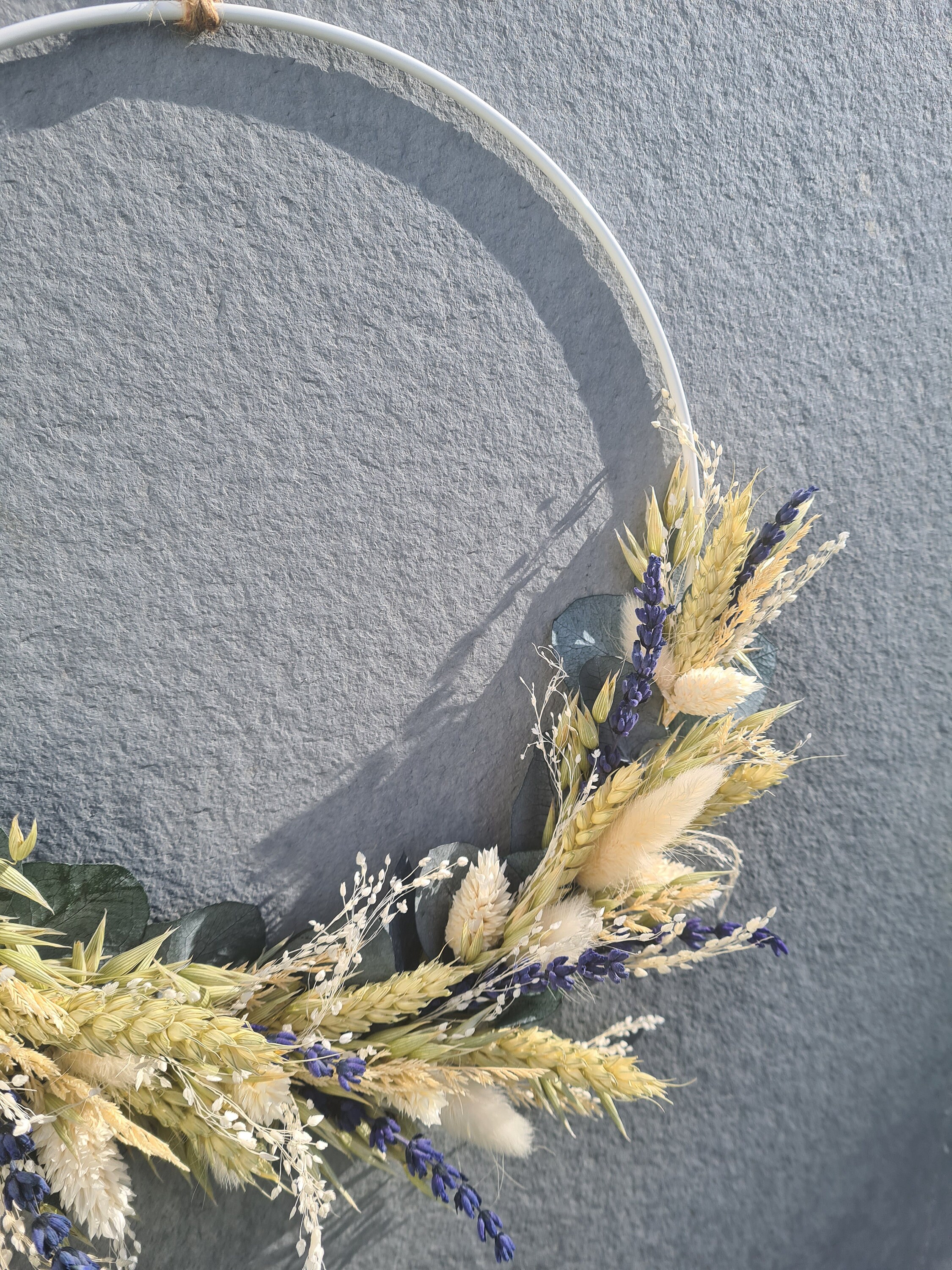 Dried Flower Wreath I Door Wreath I Dried Flower Ring I Flower Loop I Hoop I White Metal Ring I ...