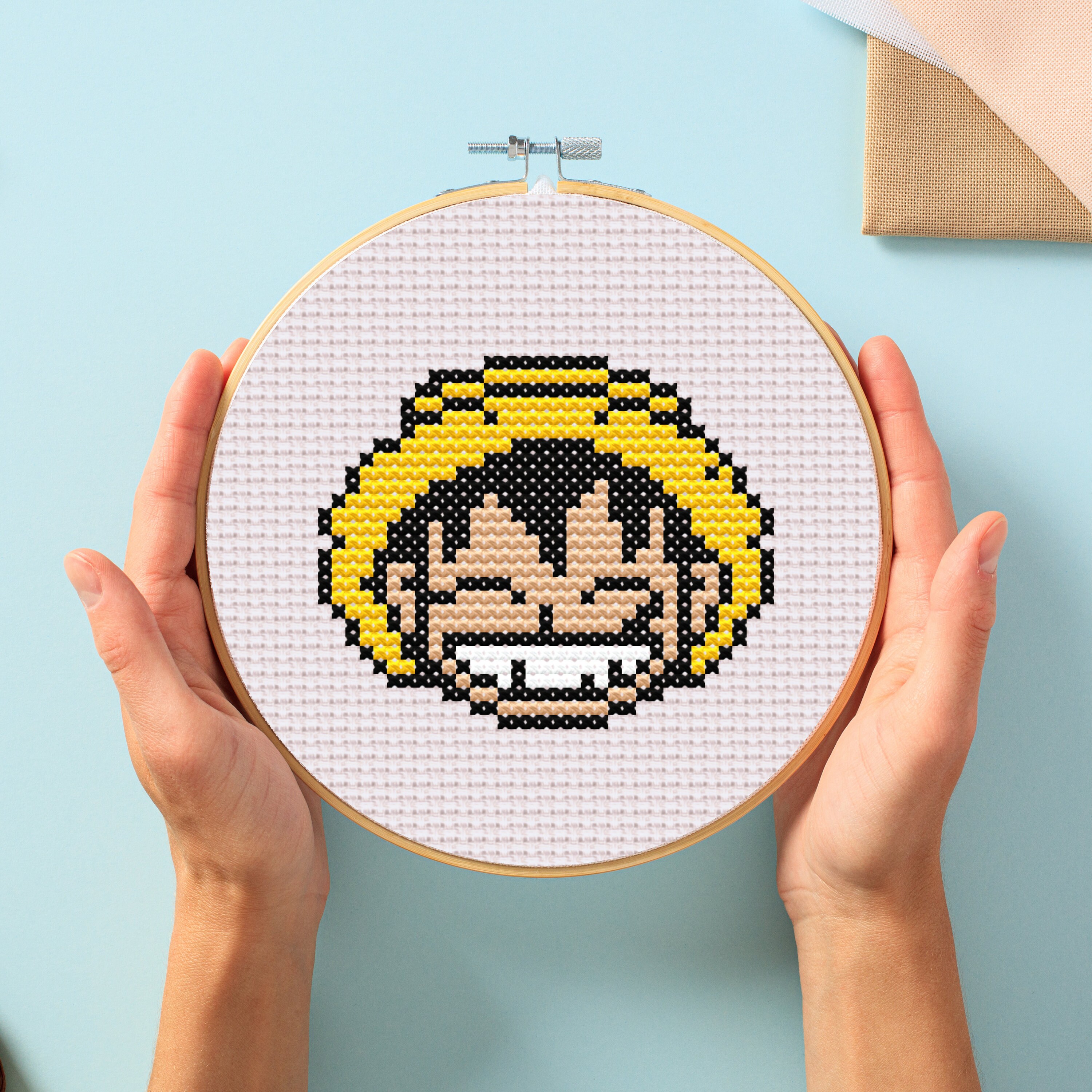 Luffy Cross Stitch Pattern for Beginners. One Piece Easy Cross Stitch ...