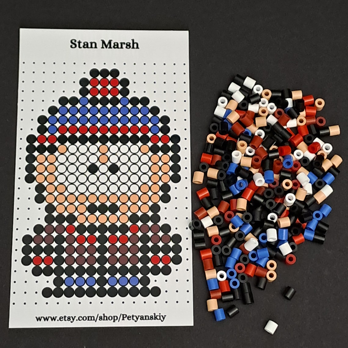 South Park Perler Beads Kit DIY. Stan Marsh. Pixel Art Hama Beads Fuse ...