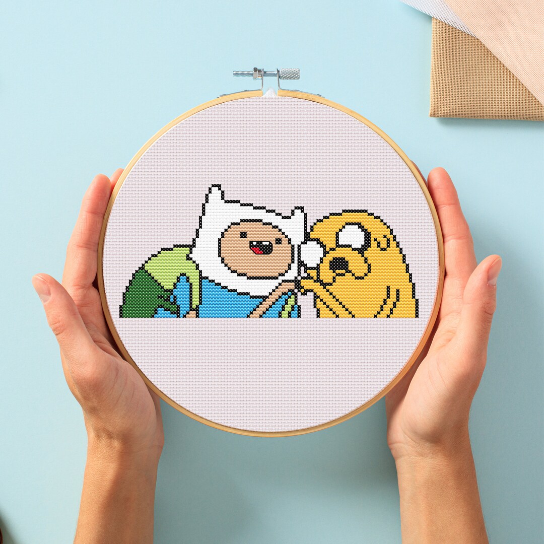 Finn and Jake Cross Stitch Pattern for Beginners. Adventure Time Easy ...