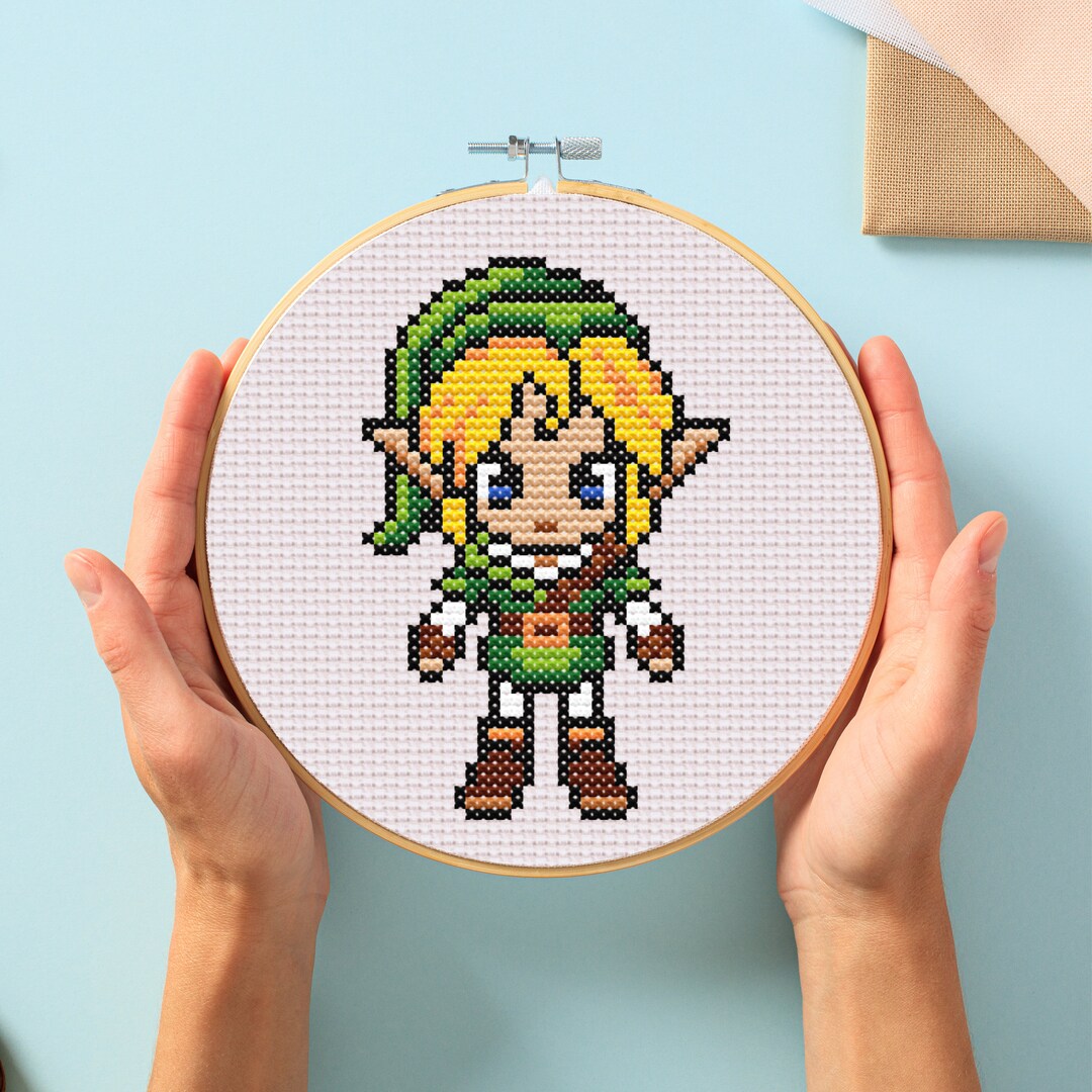 Link Cross Stitch Pattern for Beginners. Zelda Easy Cross Stitch ...