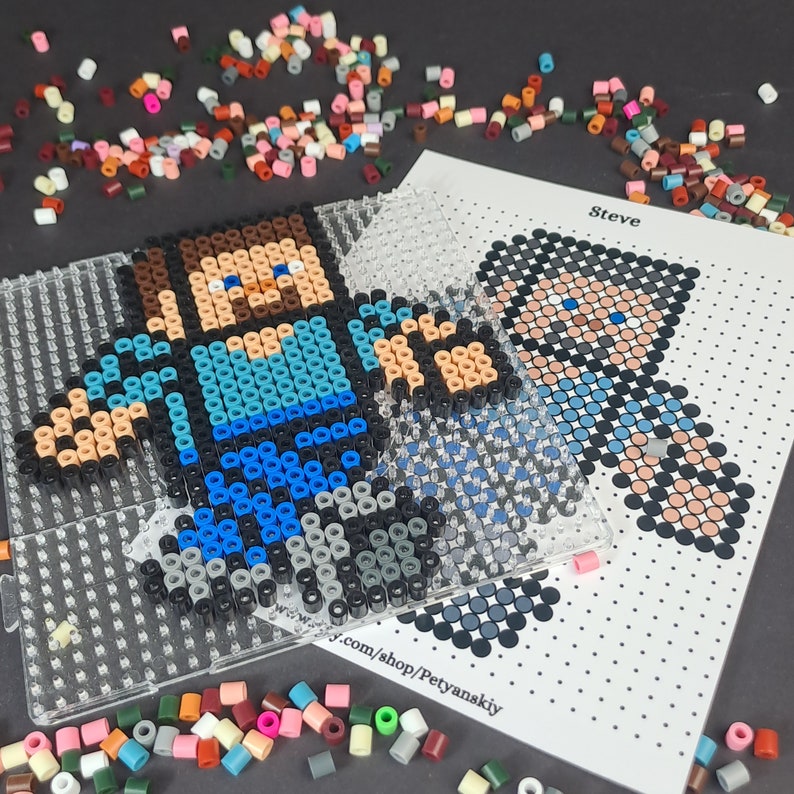Minecraft Bügelperlen Kit DIY. Minecraft-Steve. Pixel Art Hama Perlen ...