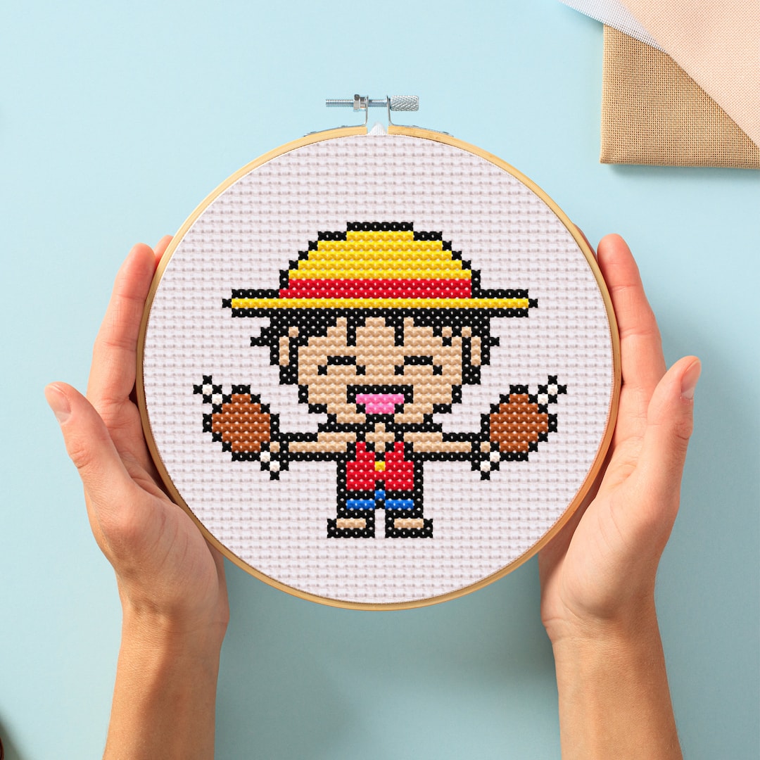 Luffy With Meat on the Bone Cross Stitch Pattern for Beginners. One ...