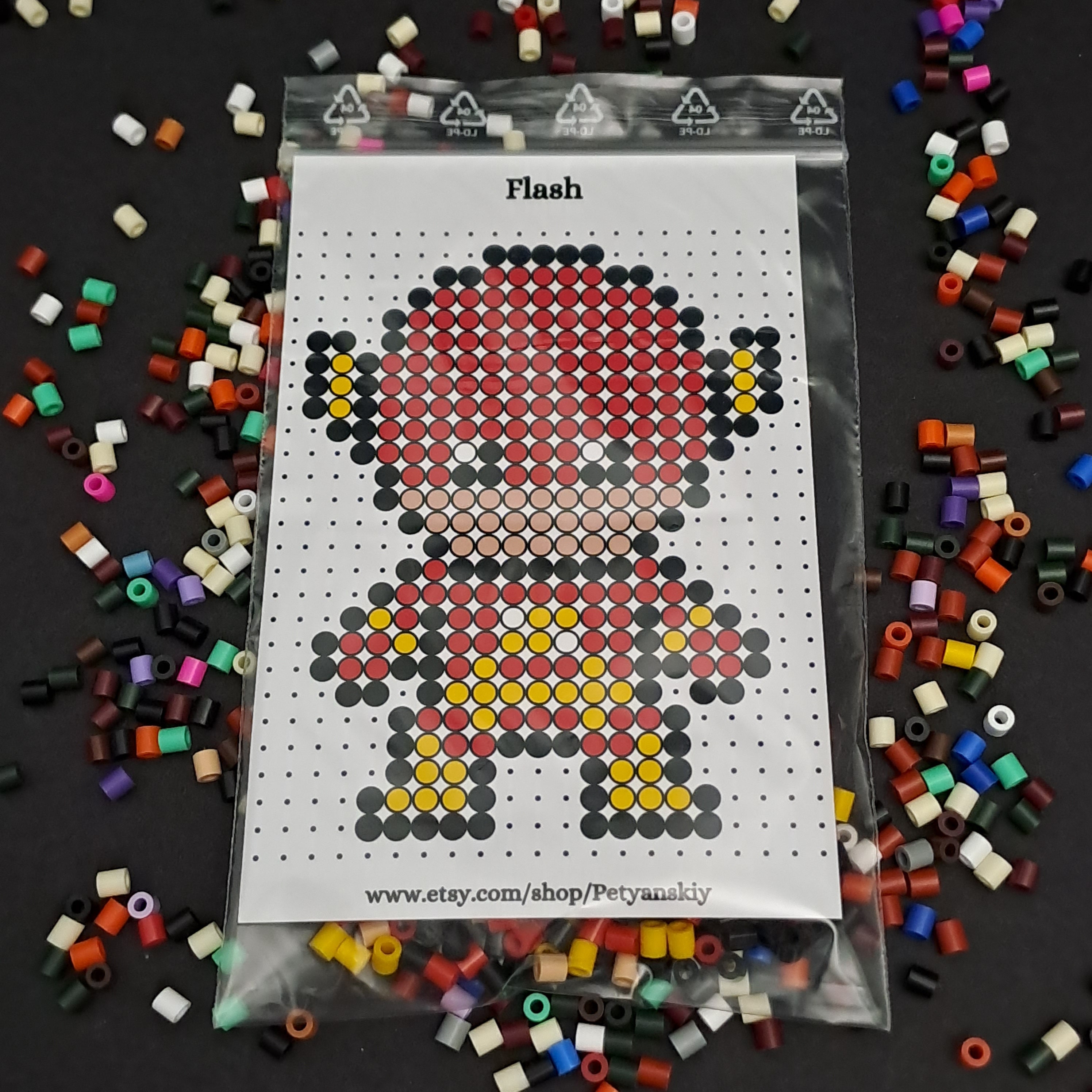 Flash Perler Beads Kit DIY. Pixel Art Hama Beads Fuse Beads Iron Beads ...