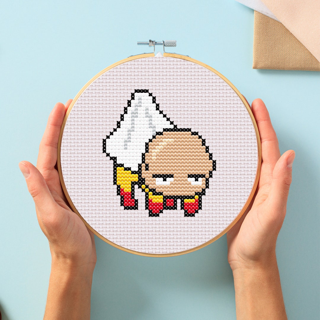 One-punch Man Cross Stitch Pattern for Beginners. Anime Easy Cross ...