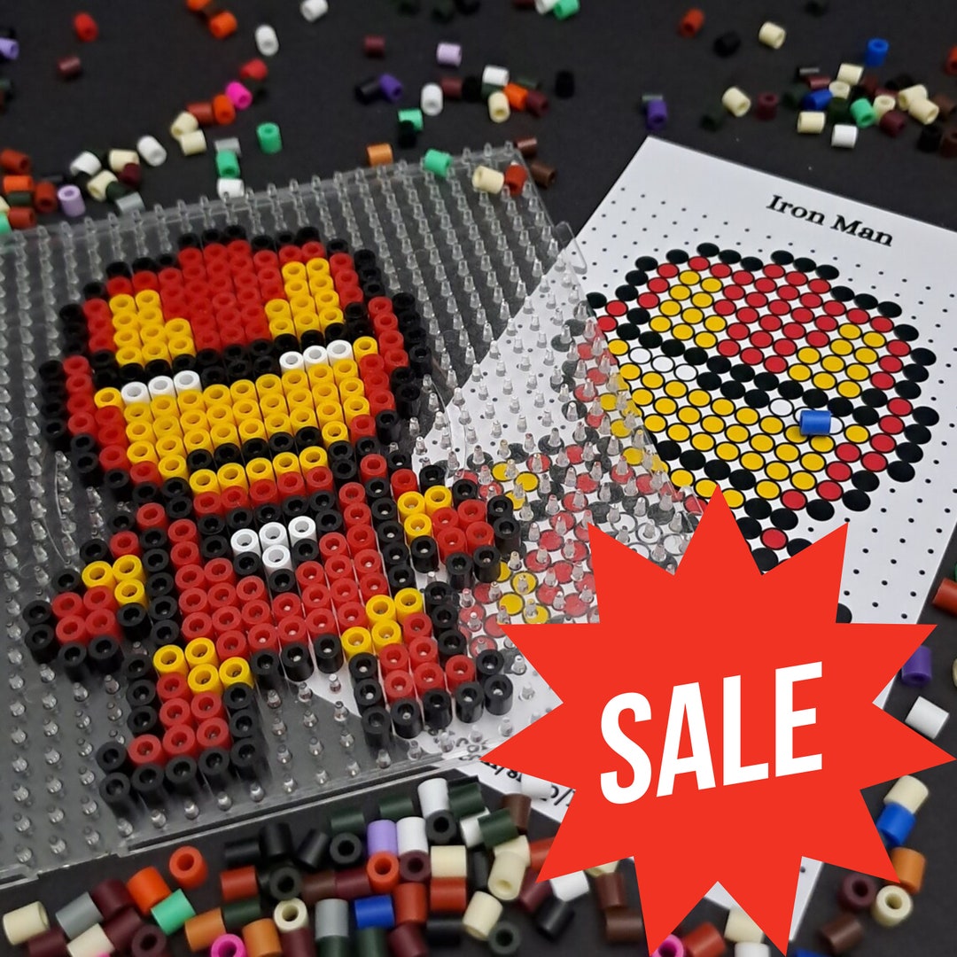 Iron Man Perler Beads Kit DIY. Pixel Art Hama Beads Fuse Beads Iron ...