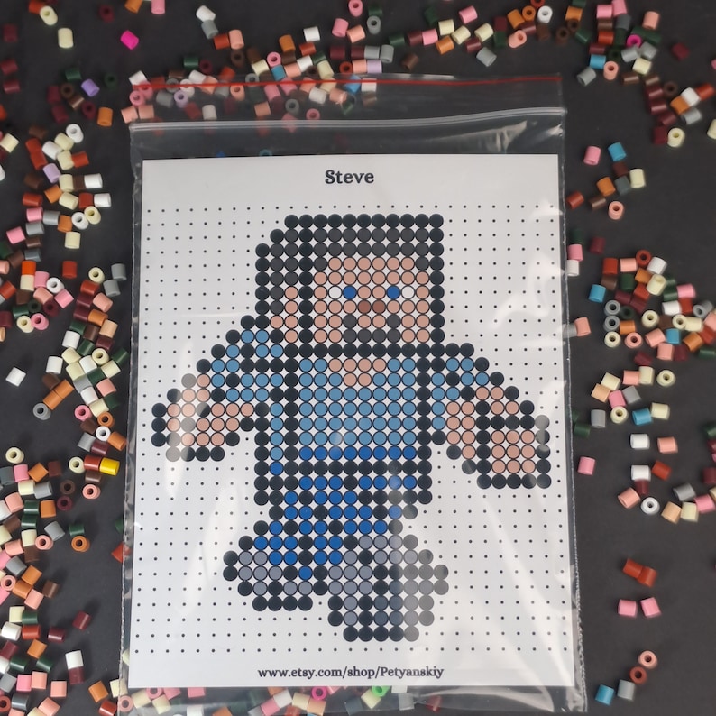 Minecraft Bügelperlen Kit DIY. Minecraft-Steve. Pixel Art Hama Perlen ...