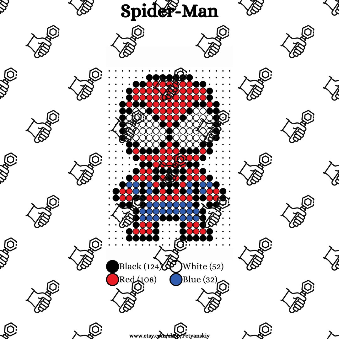 Spider-man Perler Beads Template. - Etsy