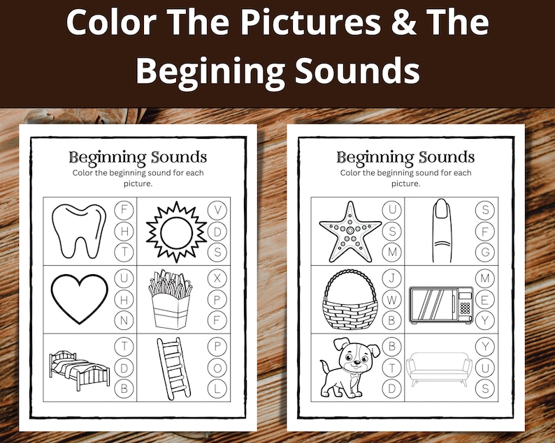 Identifying Beginning Letter Sound Worksheets Coloring - Etsy